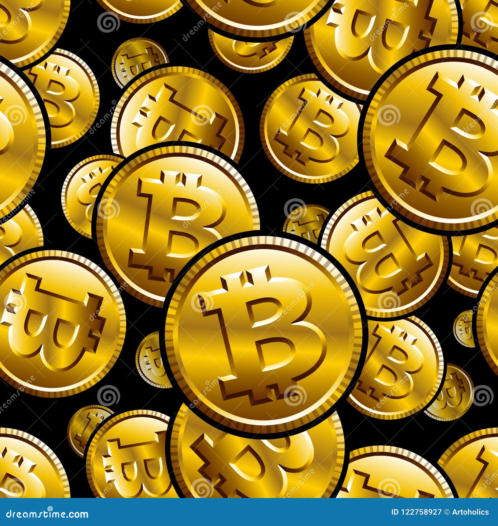 Printable Seamless Vector Pattern of Digital Bitcoin Crypto Currency ...