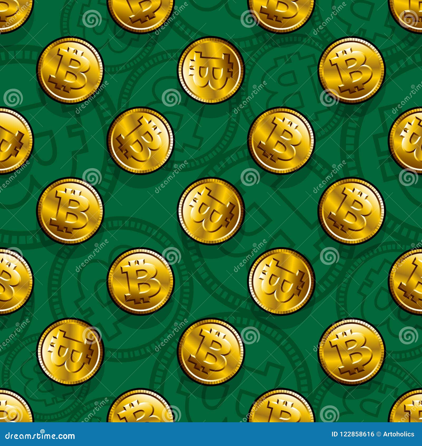 Printable Seamless Vector Pattern of Digital Bitcoin Crypto Currency ...
