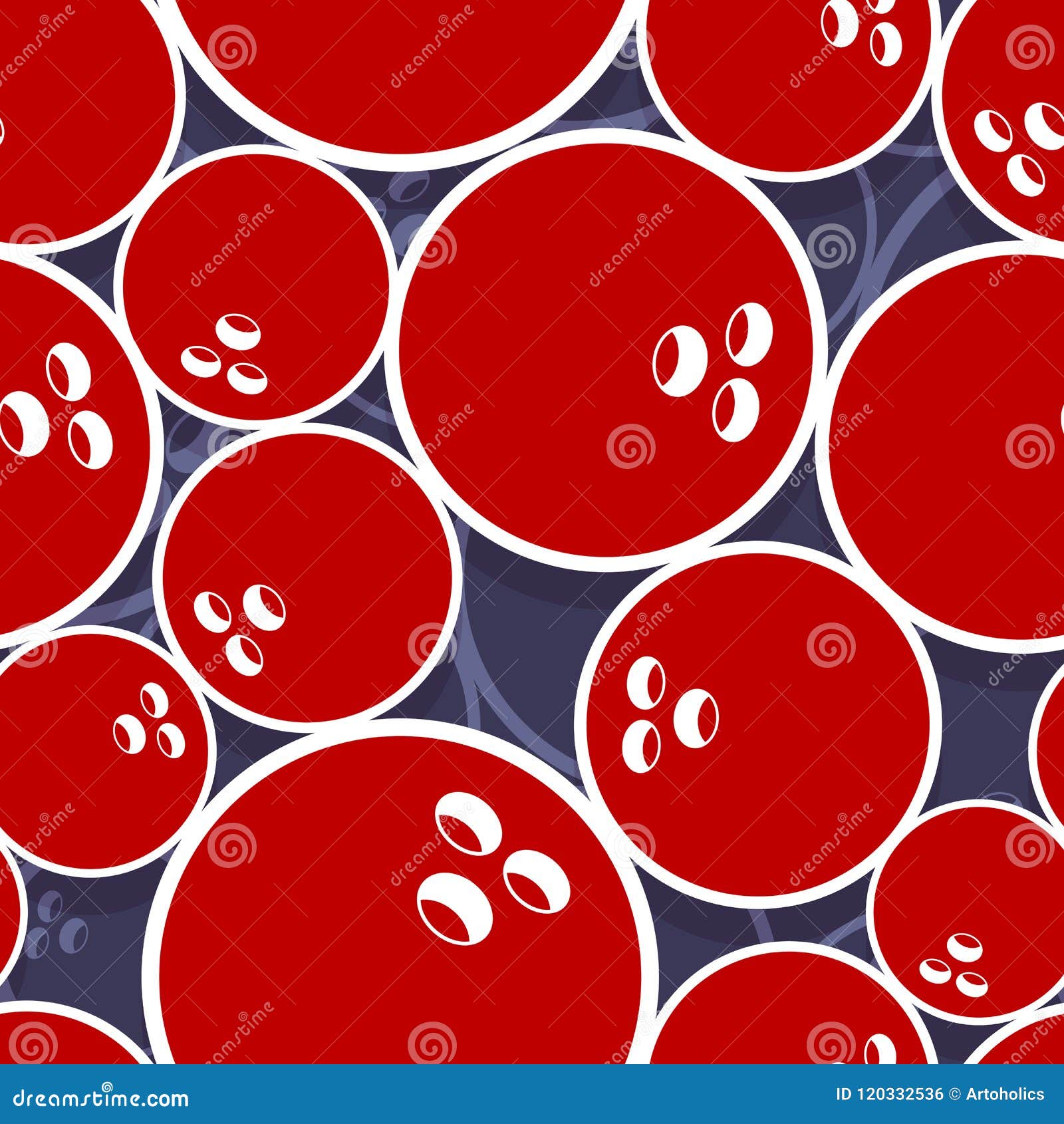 Printable Seamless Vector Pattern with Bowling Ball Graphic. Stock ...