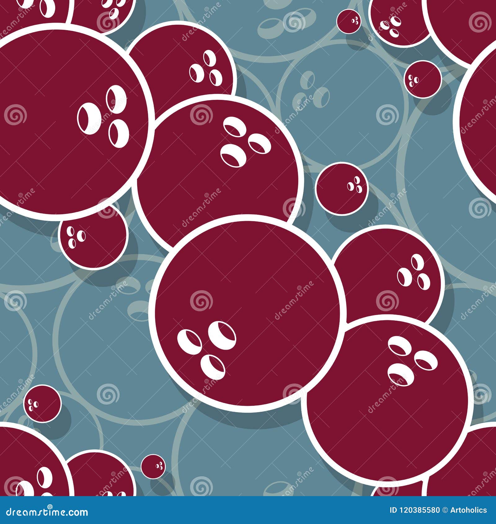 Printable Seamless Vector Pattern with Bowling Ball Graphic. Stock ...