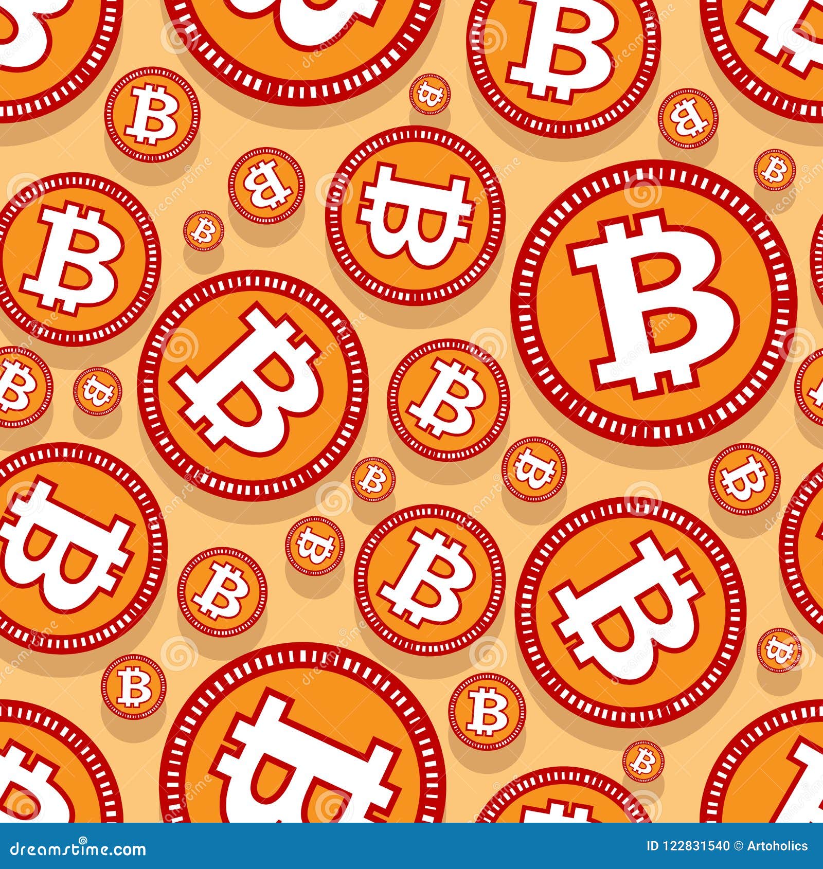 Printable Seamless Vector Pattern of Digital Bitcoin Crypto Currency ...