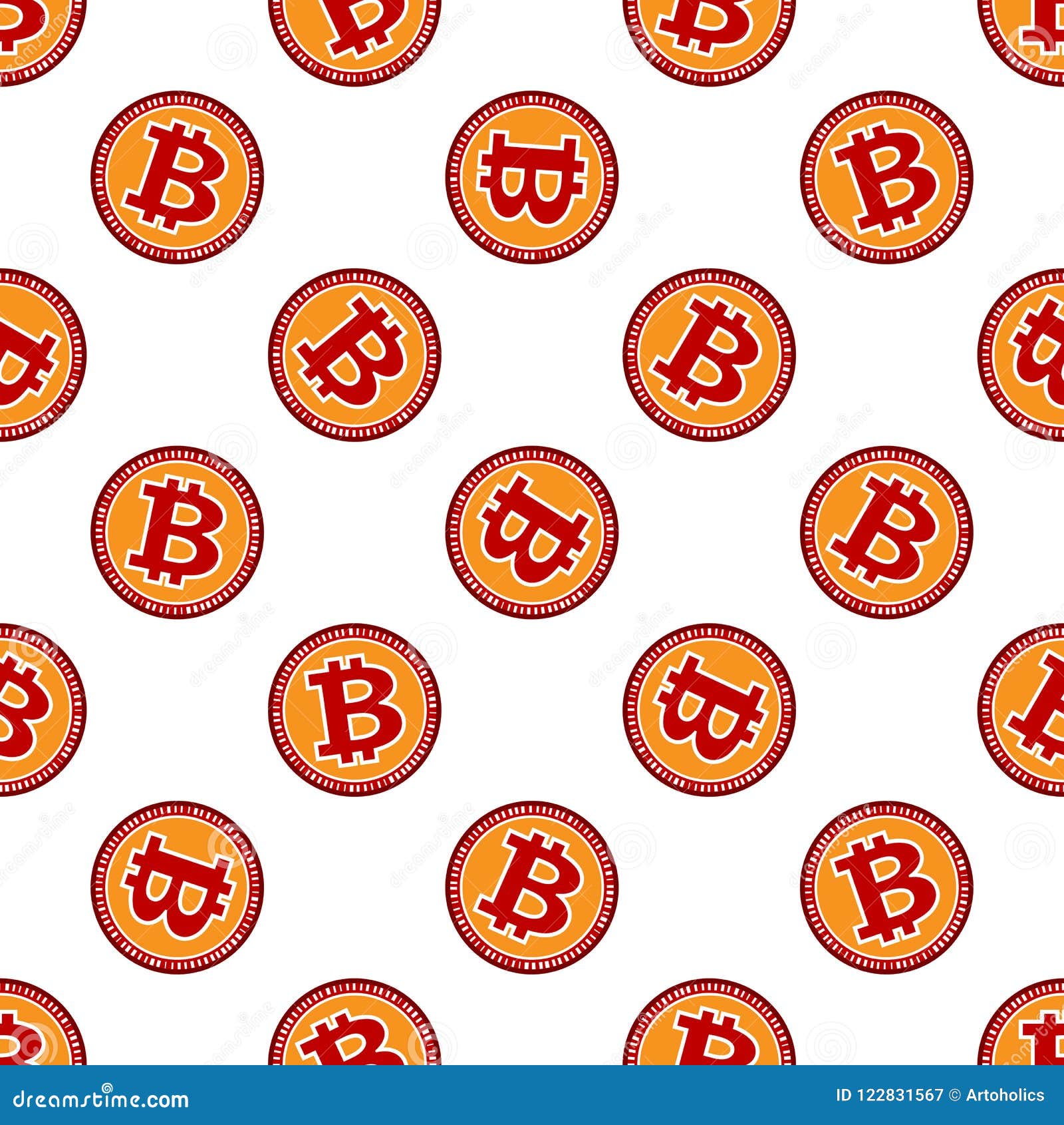 Printable Seamless Vector Pattern of Digital Bitcoin Crypto Currency ...
