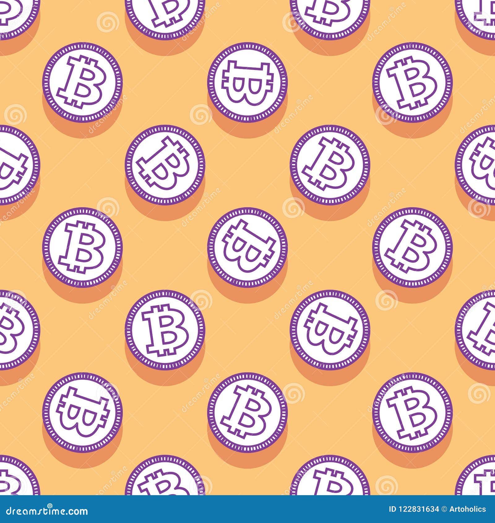Printable Seamless Vector Pattern of Digital Bitcoin Crypto Currency ...