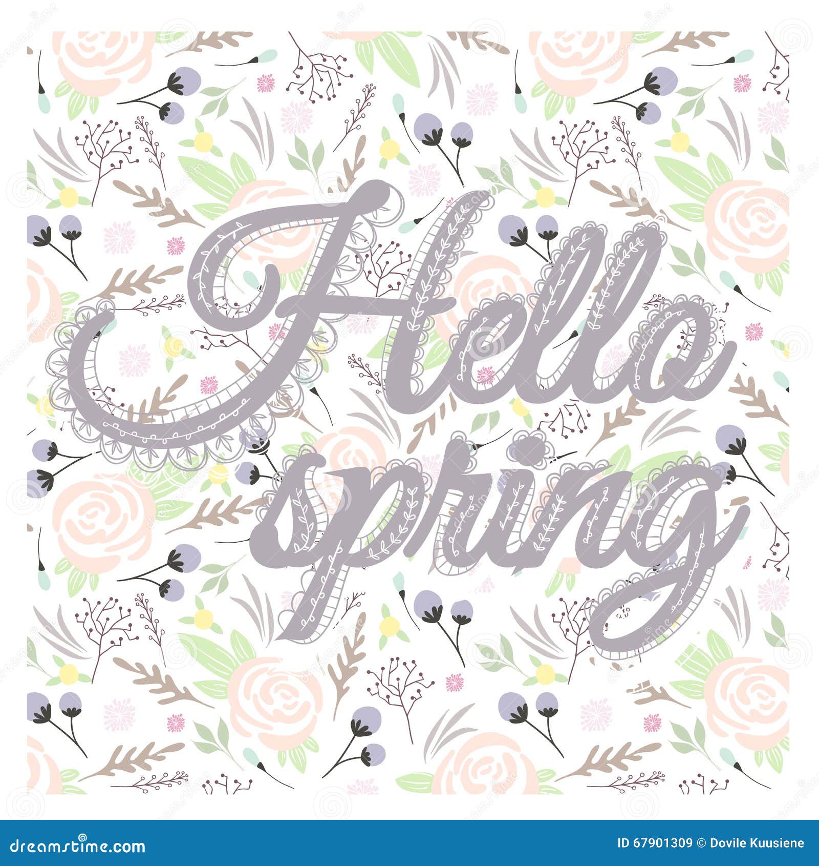 Printable Spring Wall Art with Floral Pattern and Typography Stock ...
