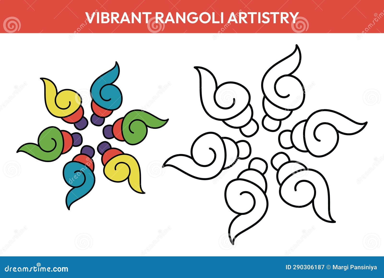 Printable Rangoli Vector Design, Rangoli Design Stock Illustration ...