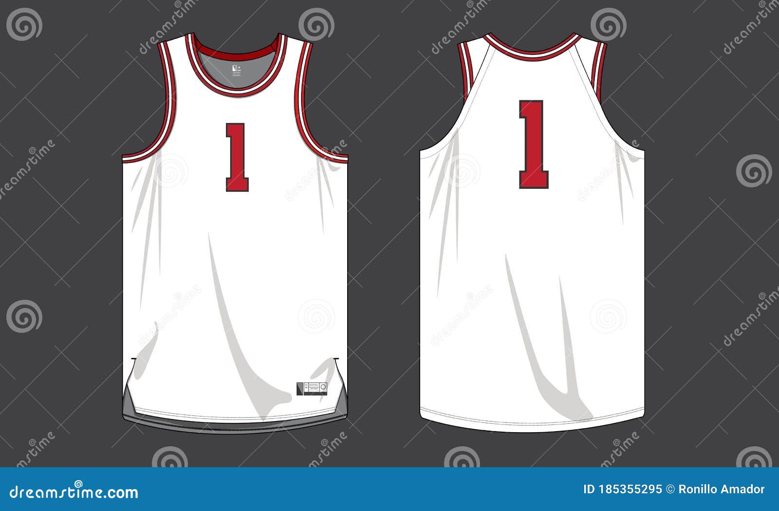 Basketball Jersey Uniforms Pattern Design Templates Front And Back View ...