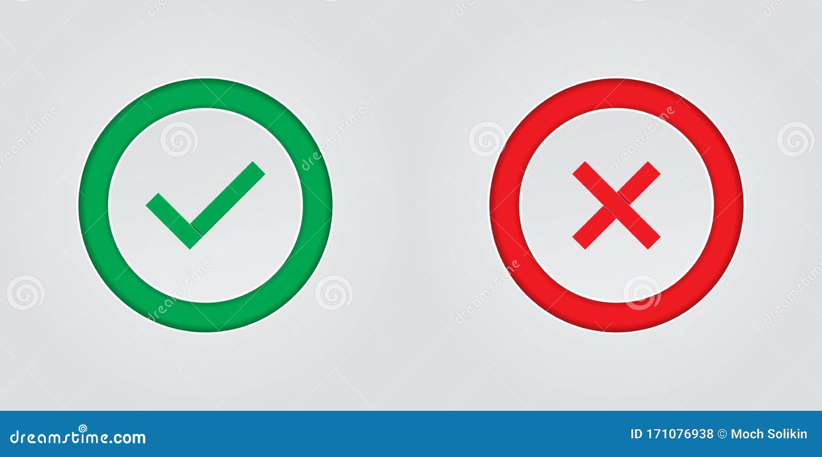 PrintCheck Marks and Crosses on a White Background Stock Vector ...