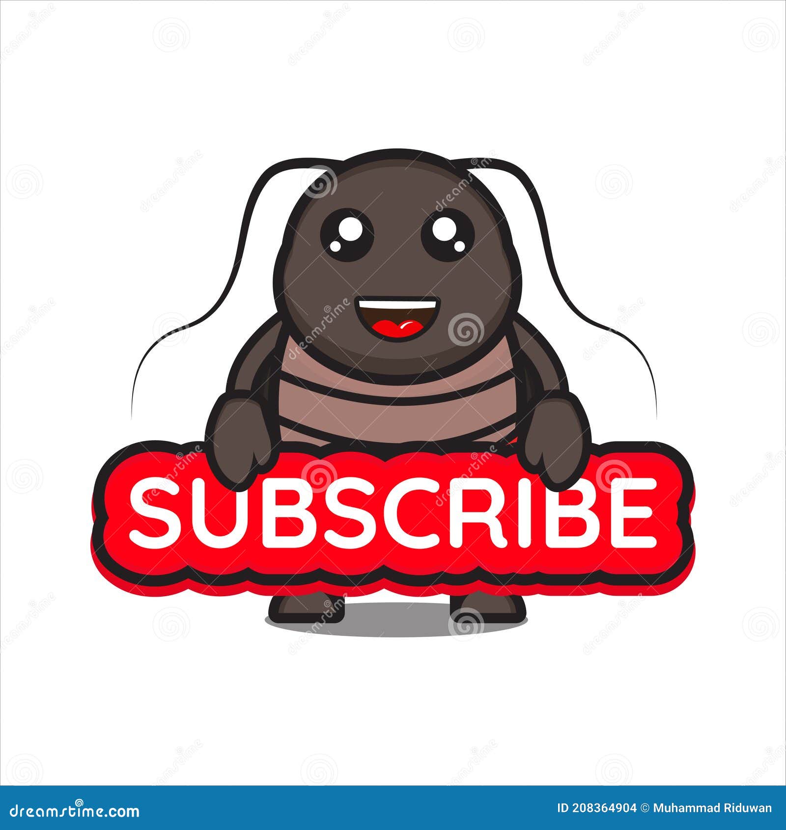 Cockroach Mascot. Cartoon Roach Character, Insect In Prohibition Stop ...