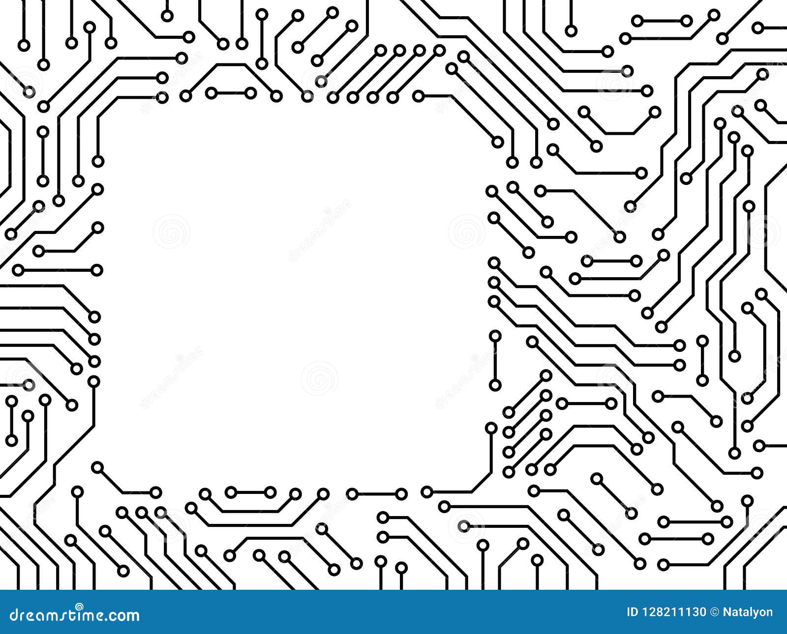 Printed Circuit Board Black And White Computer Technology Square Frame ...