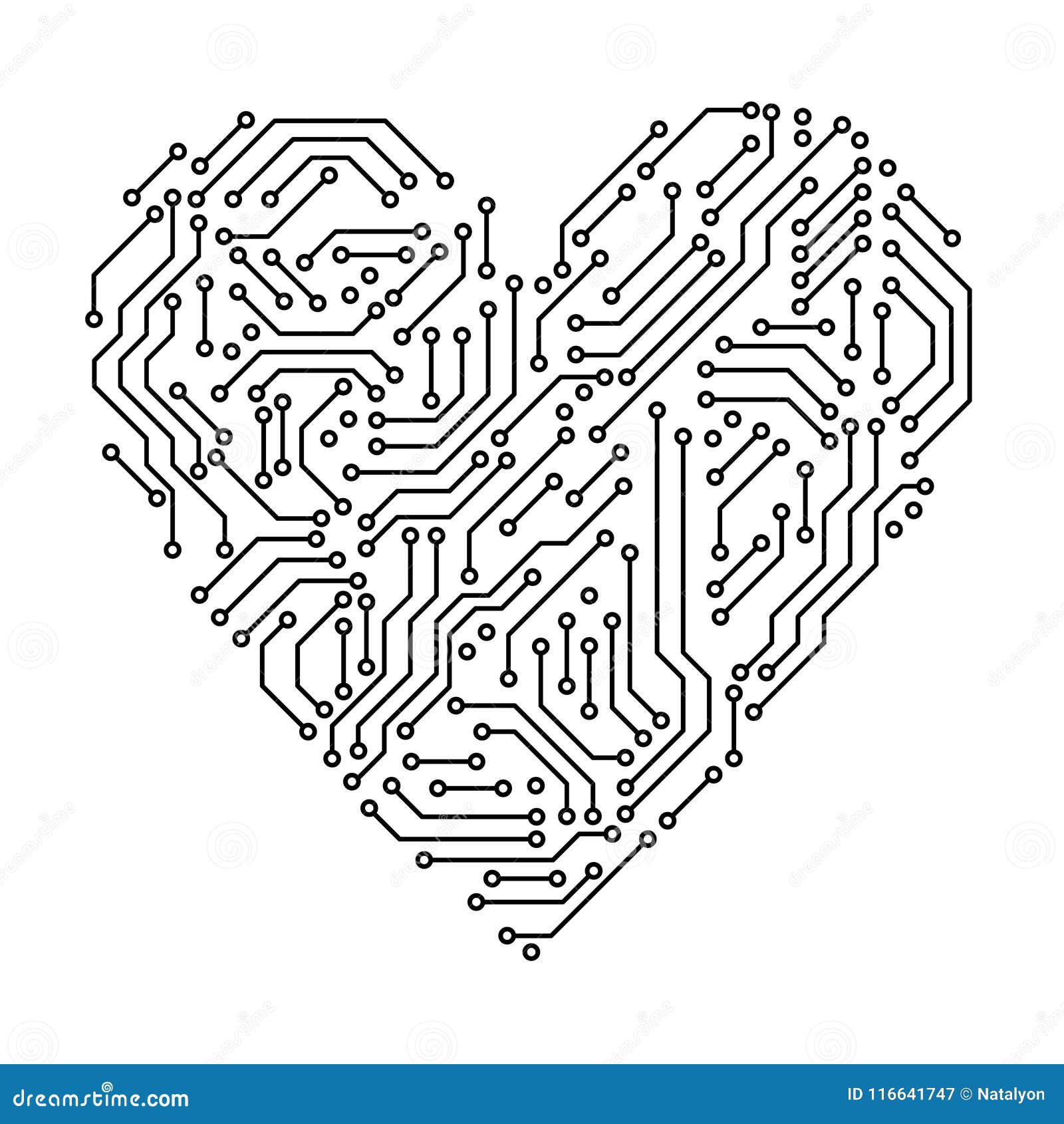 Printed Circuit Board Black and White Heart Shape Computer Technology ...