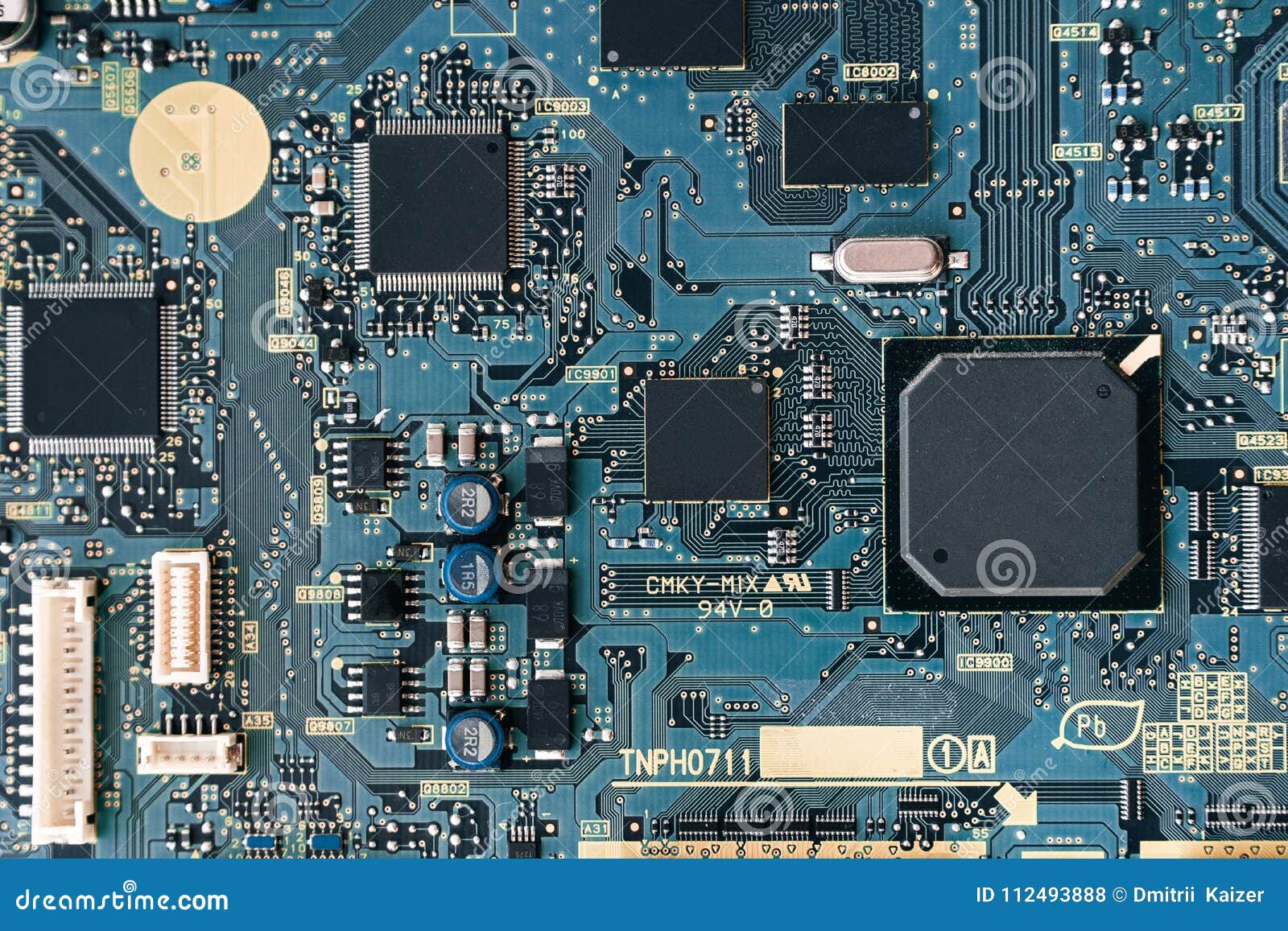 Printed Circuit Board with a Chip Stock Photo - Image of connect ...