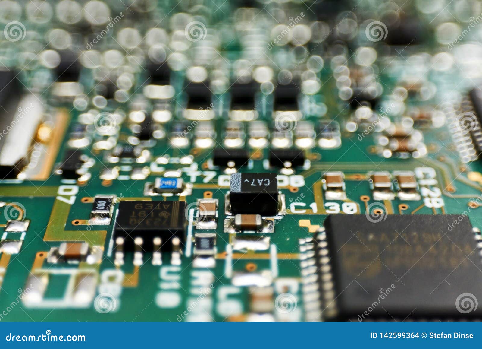 Printed Circuit Board with Chips and Radio Components Electronics Stock ...