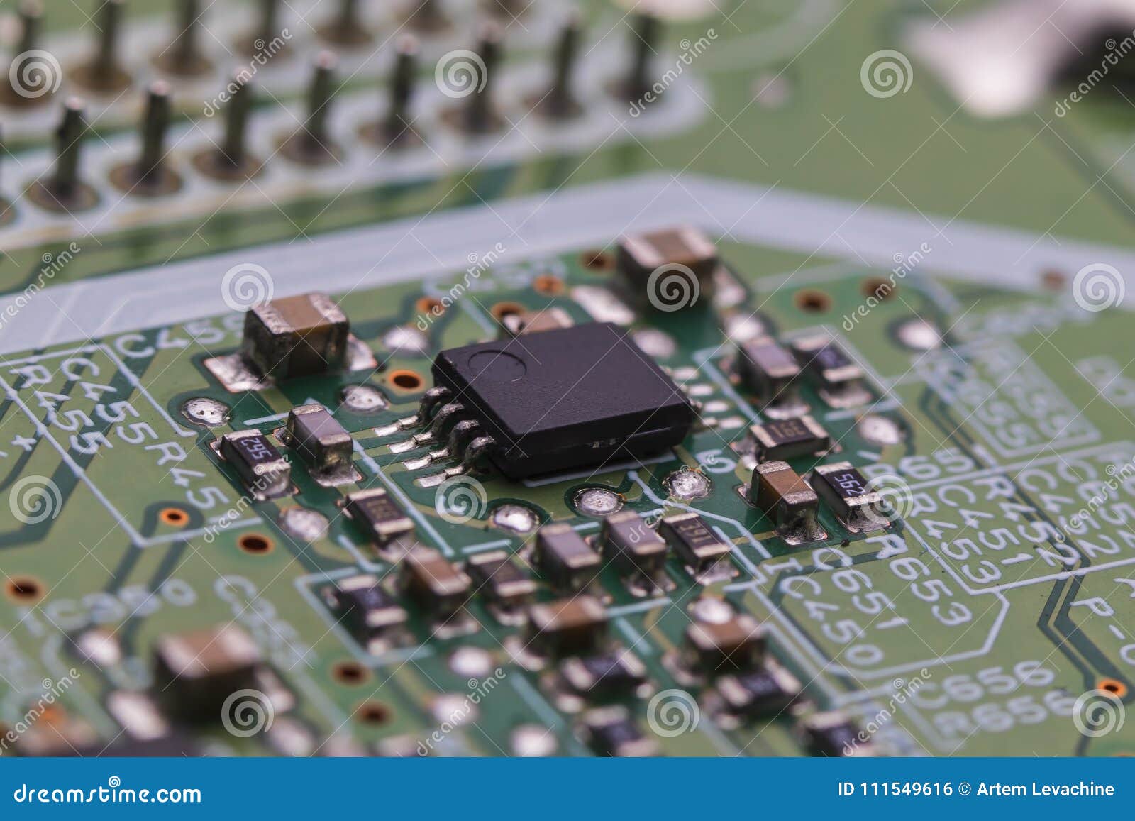Circuit Board with Chips and Radio Components Stock Photo - Image of ...