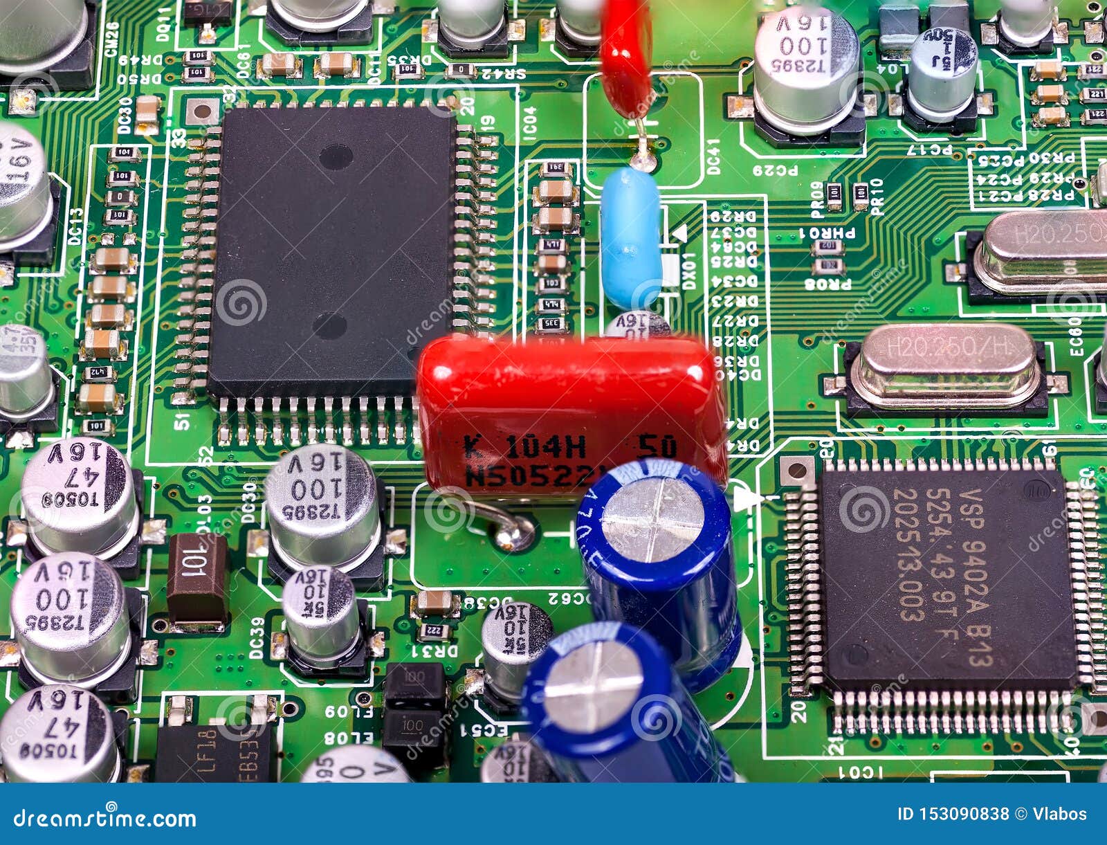 Printed Circuit Board with Chips and Radio Components Electronics ... Printed Circuit Board with Chips and Radio Components Electronics ...