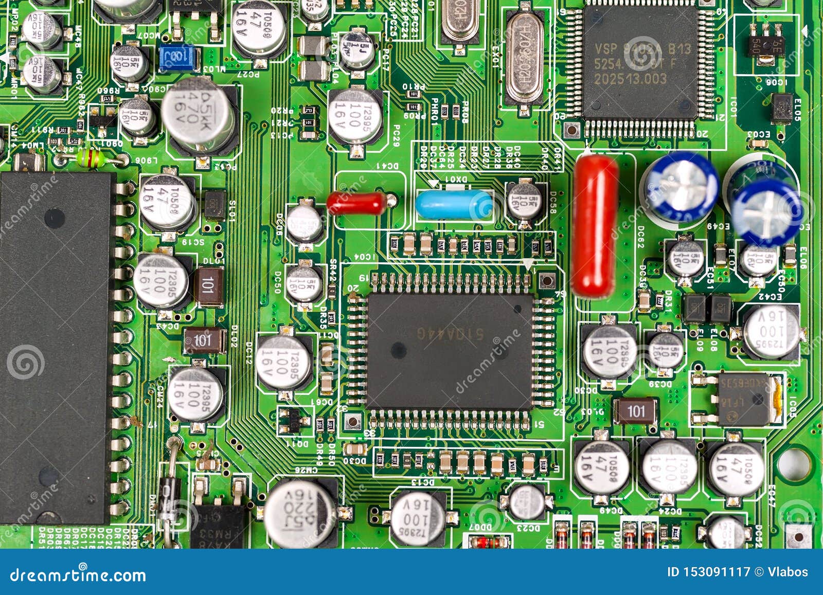 Printed Circuit Board with Chips and Radio Components Electronics ...