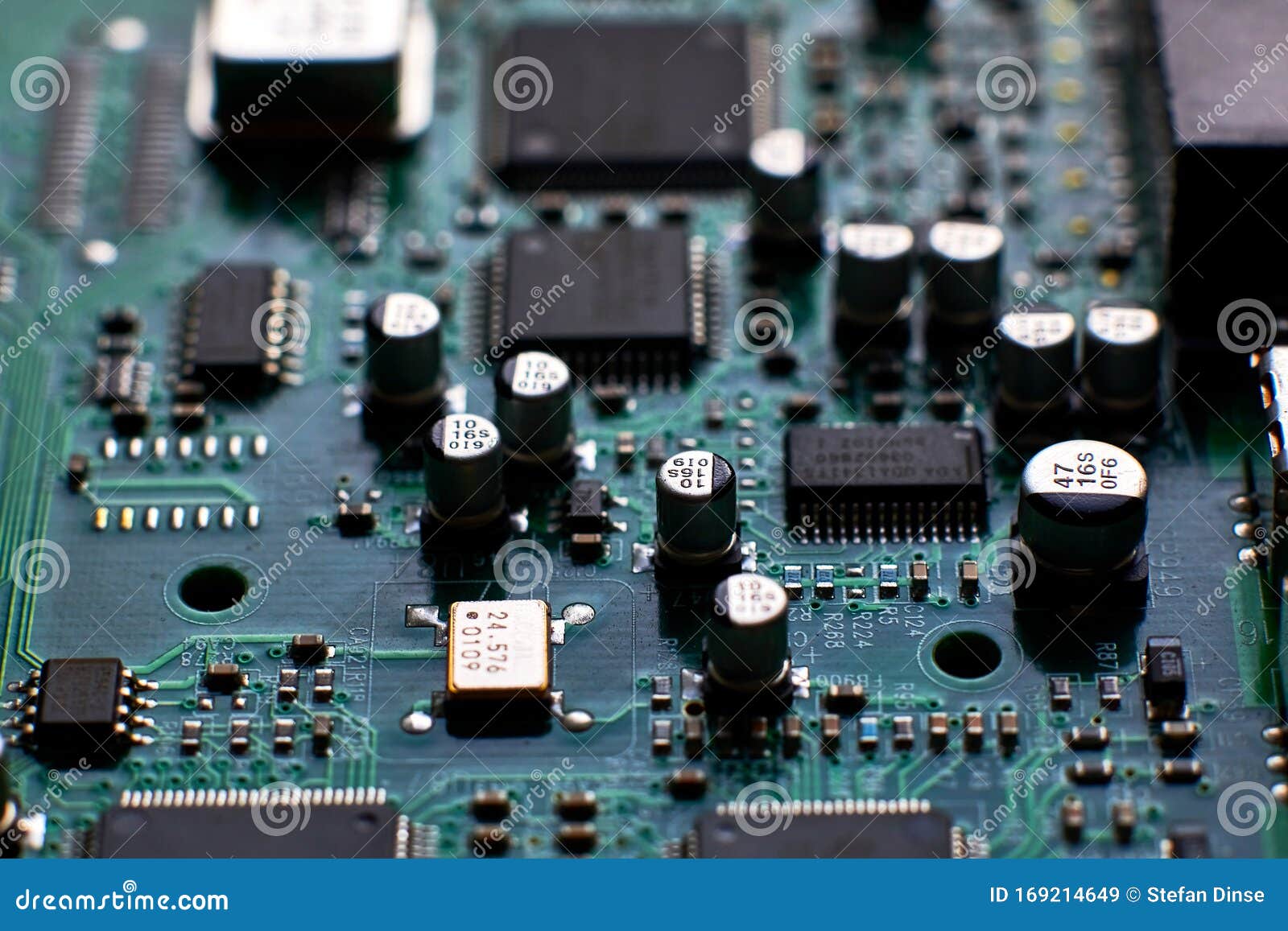 Printed Circuit Board with Chips and Other Components Electronics ...