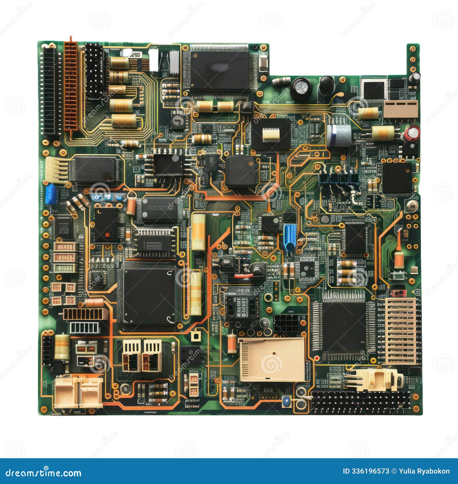 Printed Circuit Board Showing Computer Hardware Being Complex Stock ...