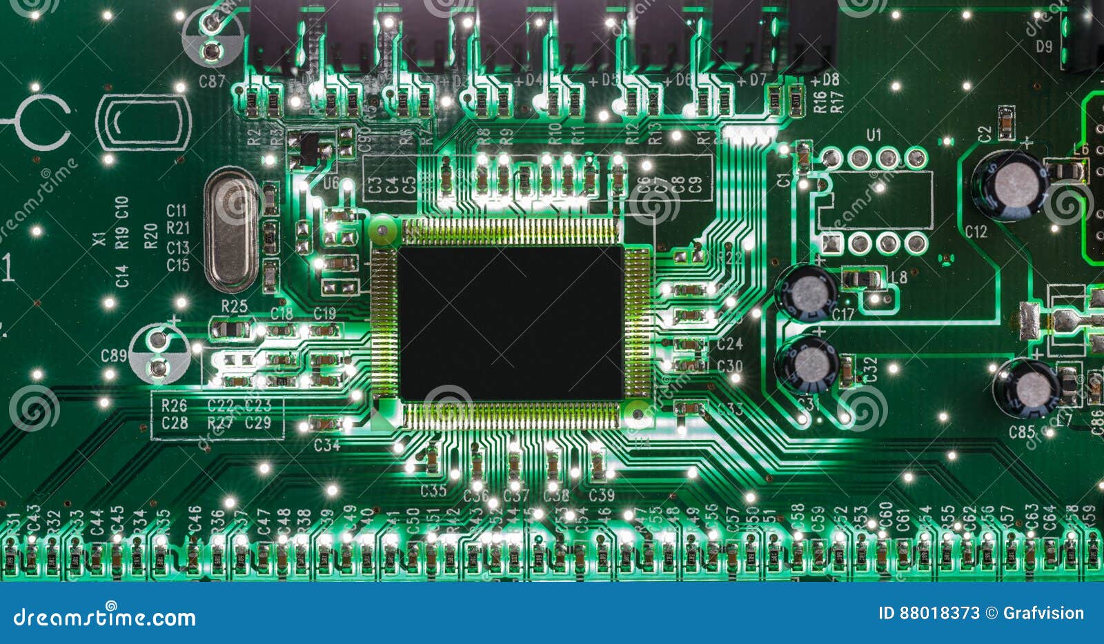 Printed circuit board stock image. Image of microchip - 88018373