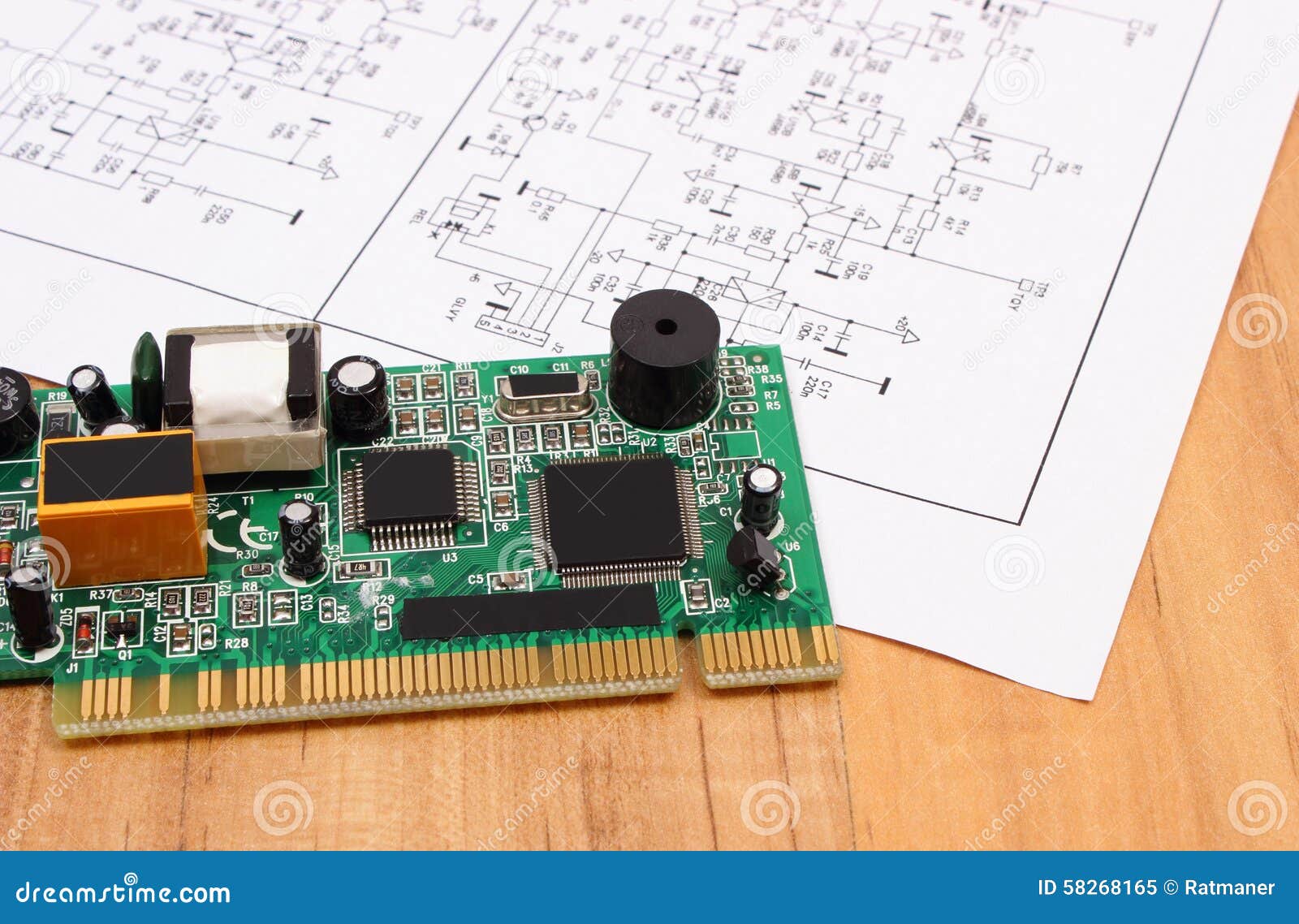 Printed Circuit Board and Diagram of Electronics, Technology Stock ...