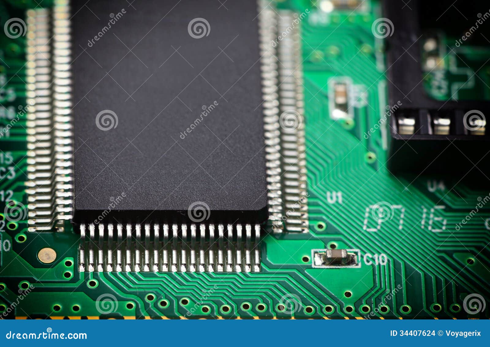 Printed Circuit Board with Electrical Components Stock Photo - Image of ...
