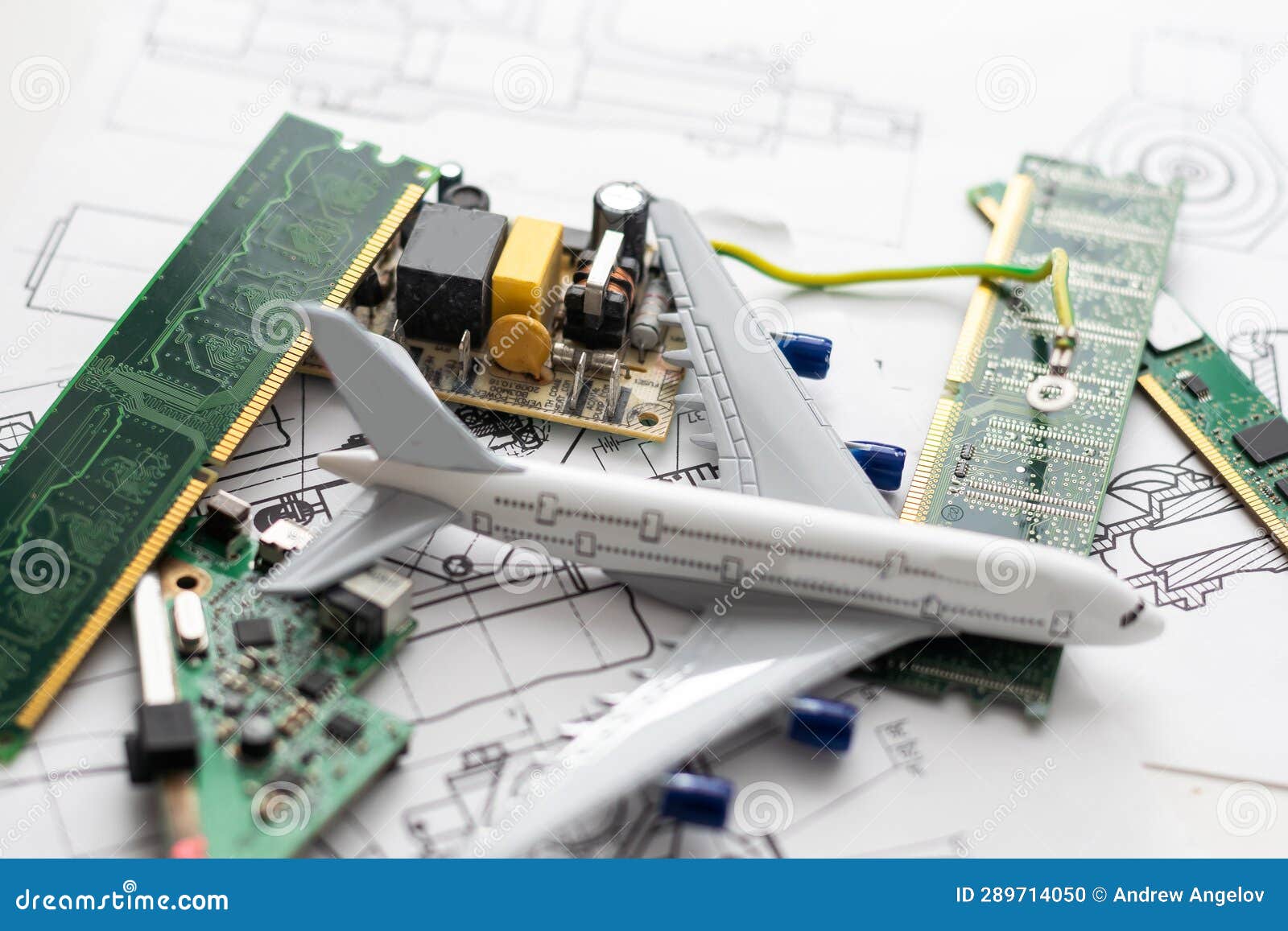 Printed Circuit Board with Electrical Components and Precision Tools ...