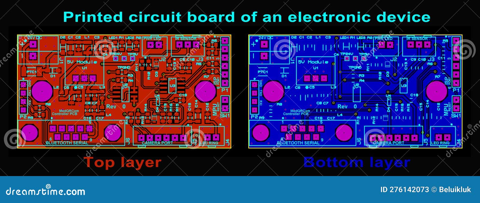 A Printed Circuit Board of an Electronic Device (top and Bottom Layer ...