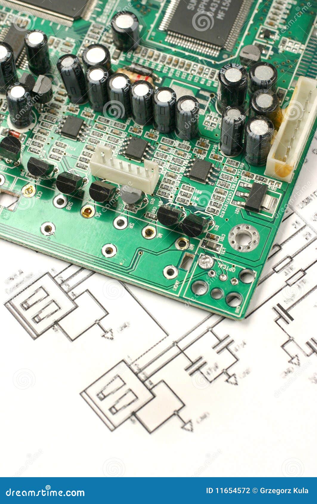 Printed Circuit Board and Electronic Scheme Stock Photo - Image of ...