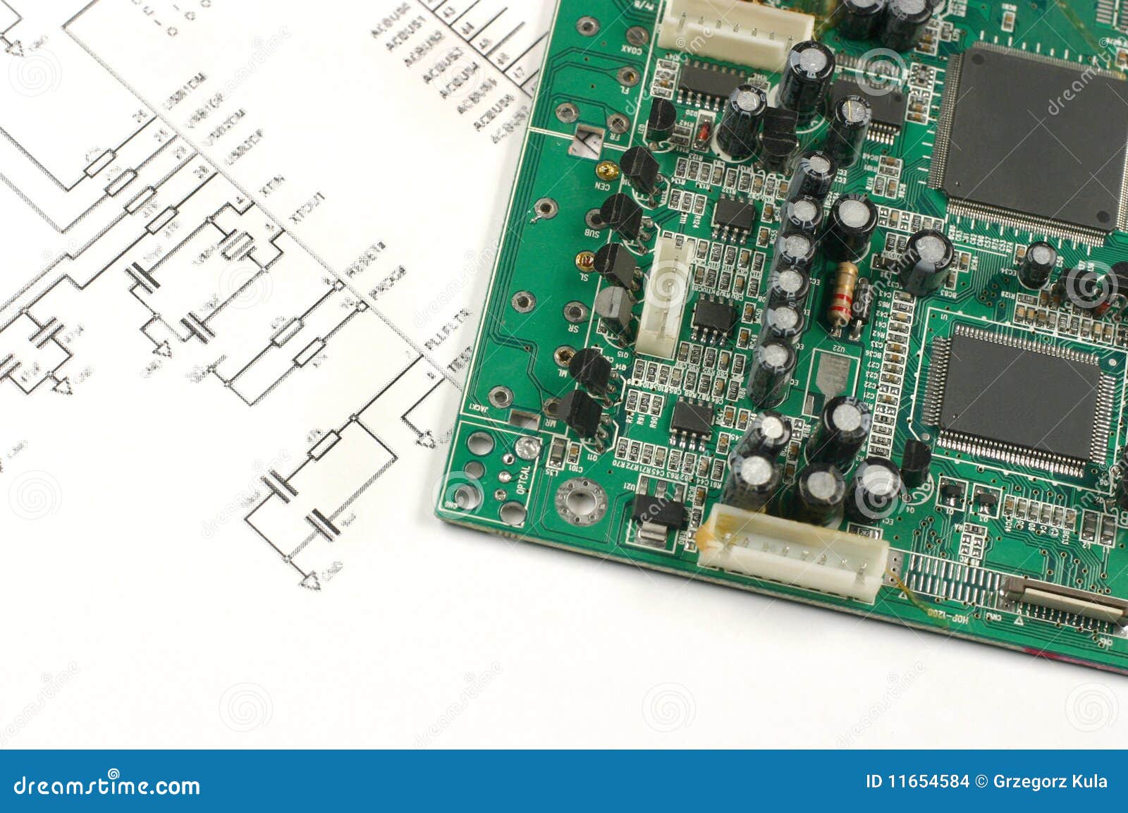 Printed Circuit Board and Electronic Scheme Stock Photo - Image of ...