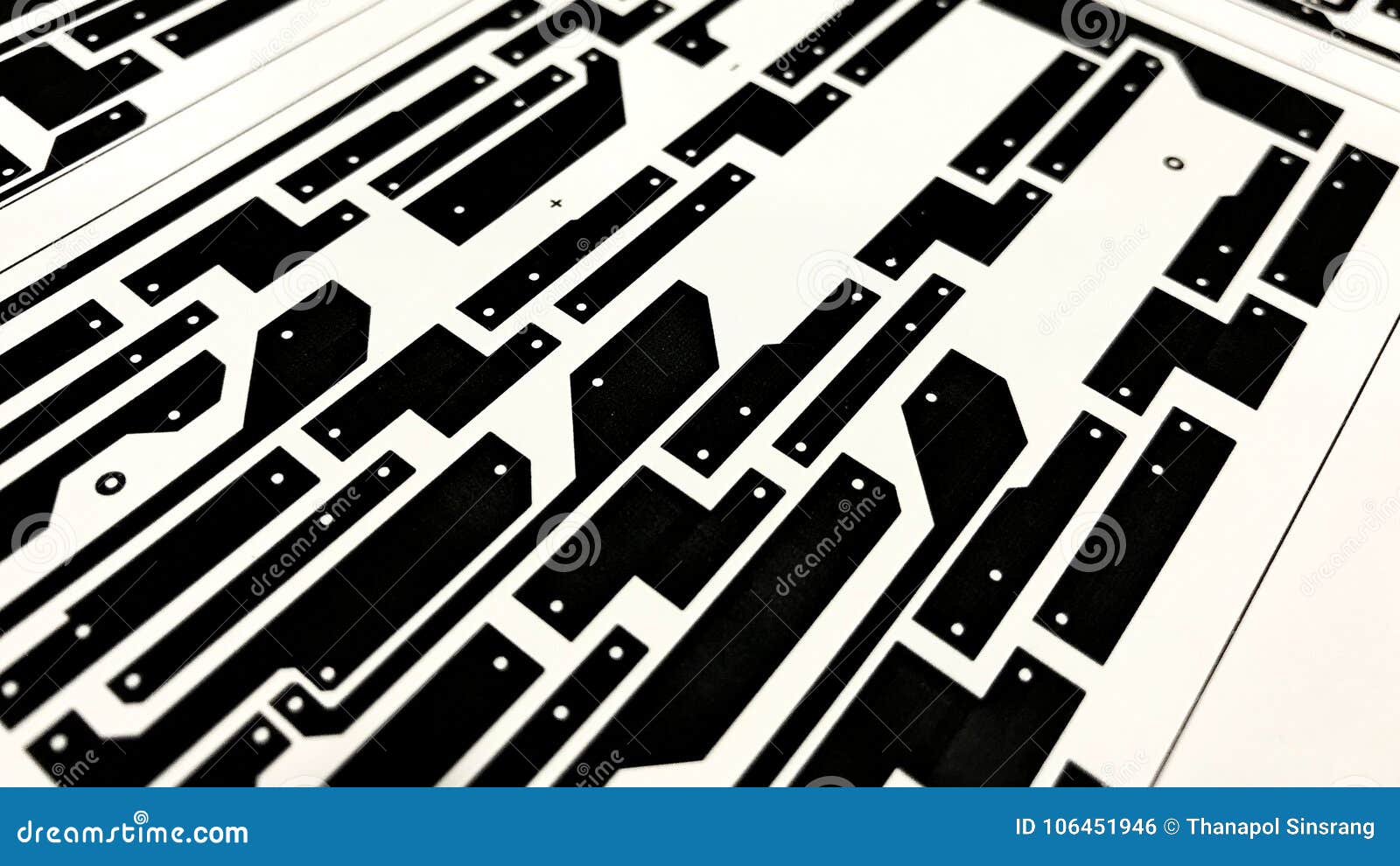 Printed Circuit Board Layout on Paper Stock Photo - Image of component ...