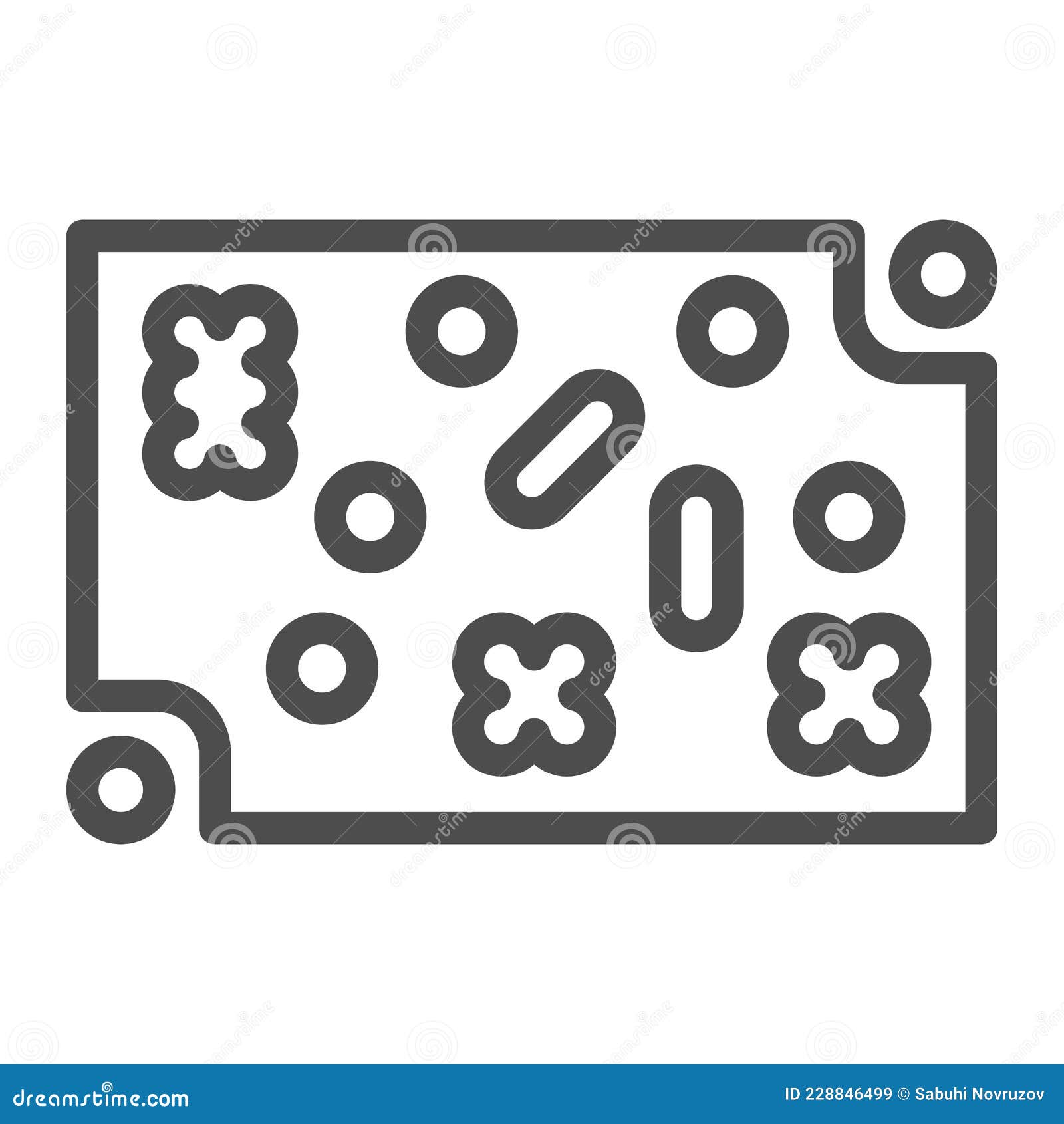 Printed Circuit Board with Fastening Elements Line Icon, Electronics ...