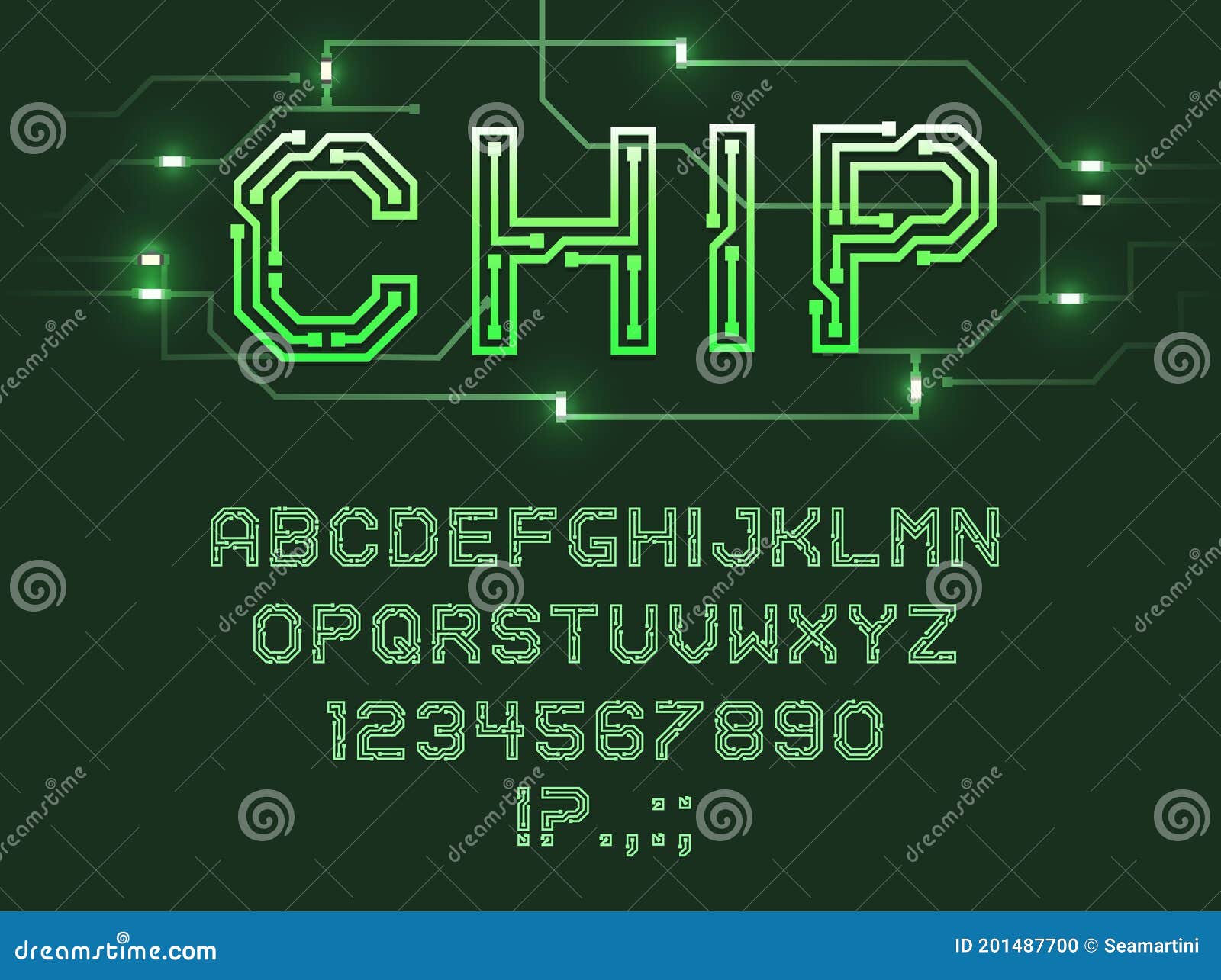 Printed Circuit Board Font, Computer Technologies Stock Vector ...