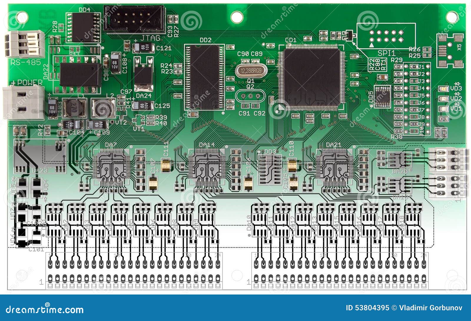 Printed Circuit Board and Its Computer Design Stock Illustration ...