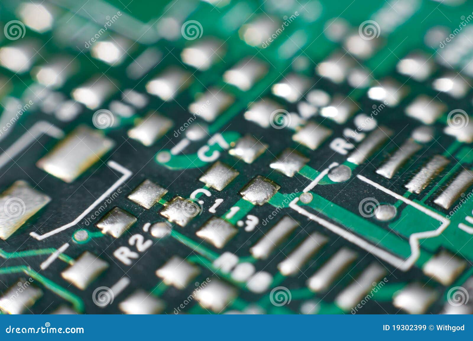 Printed Circuit Board, Macro Stock Image - Image of connection ...
