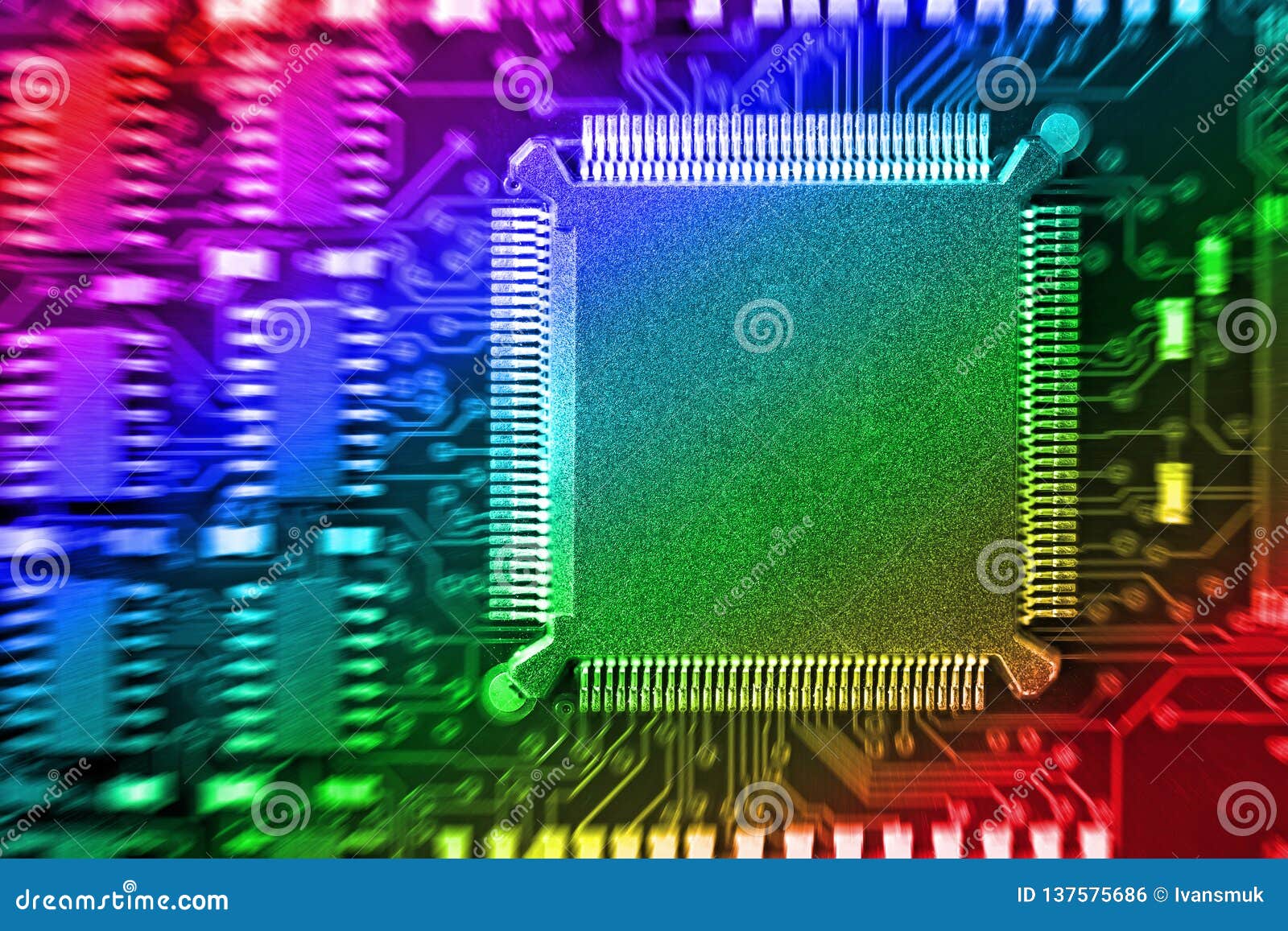 Printed Circuit Board with Many Electrical Components Stock Photo ...