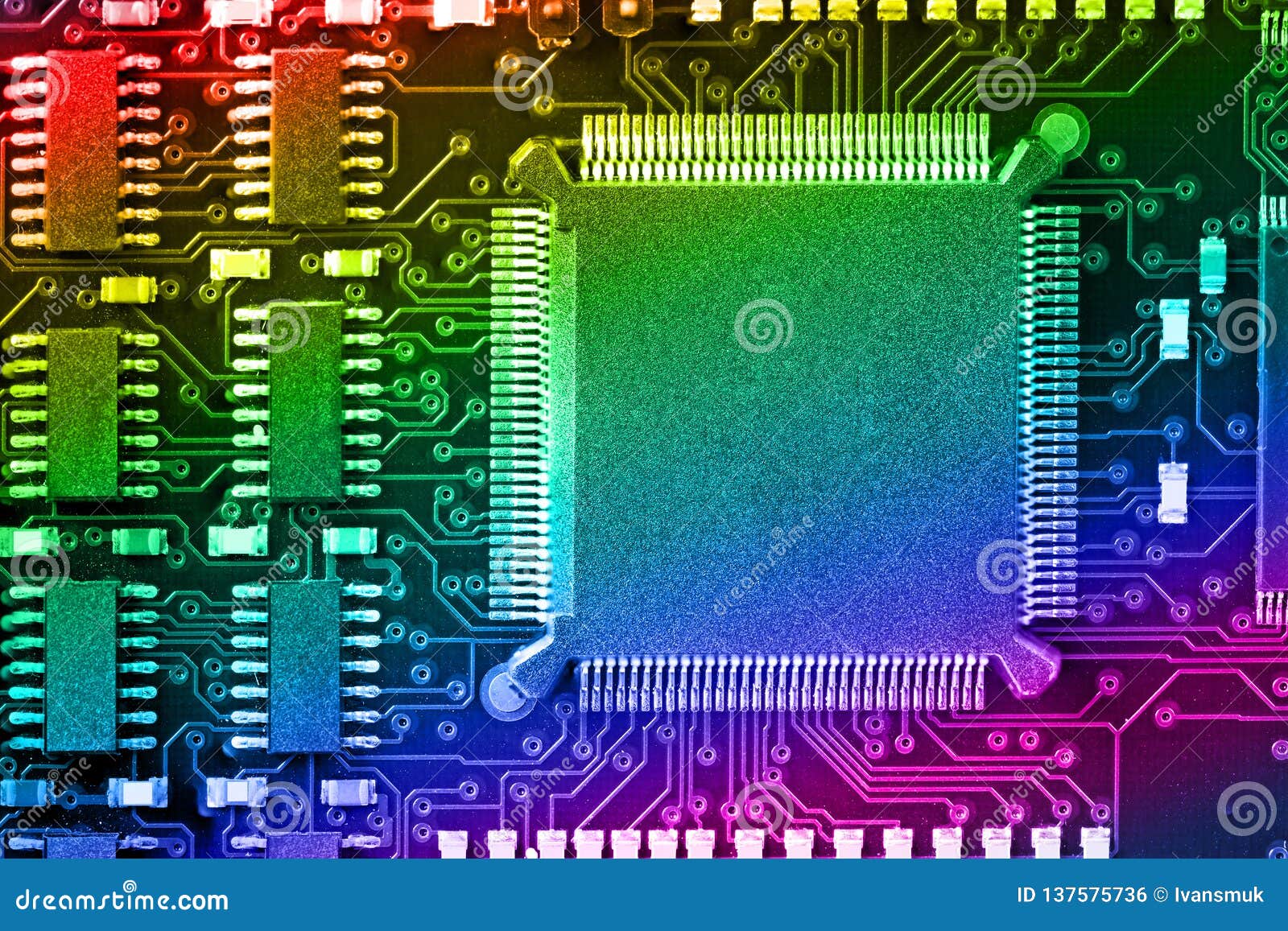 Printed Circuit Board with Many Electrical Components Stock Photo ...