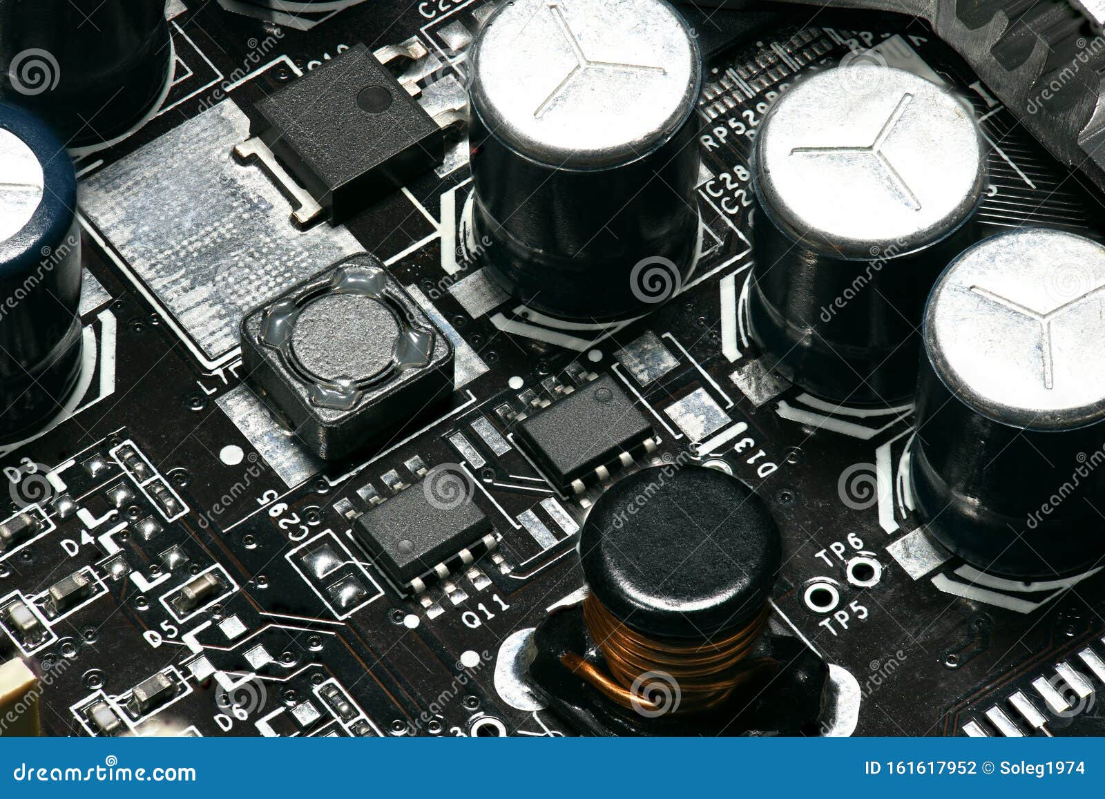 Printed Circuit Board and Microchip, or Cpu Closeup - Electronic ...