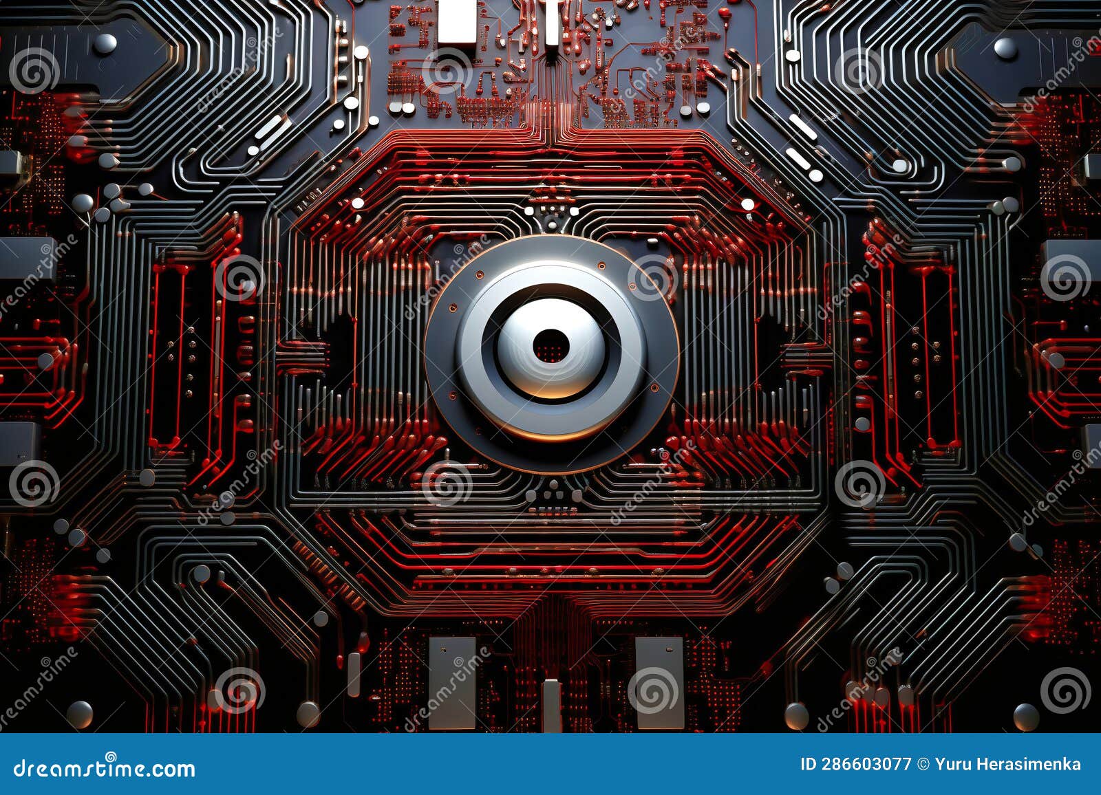 The Printed Circuit Board of a Modern Computer. Motherboard for ...
