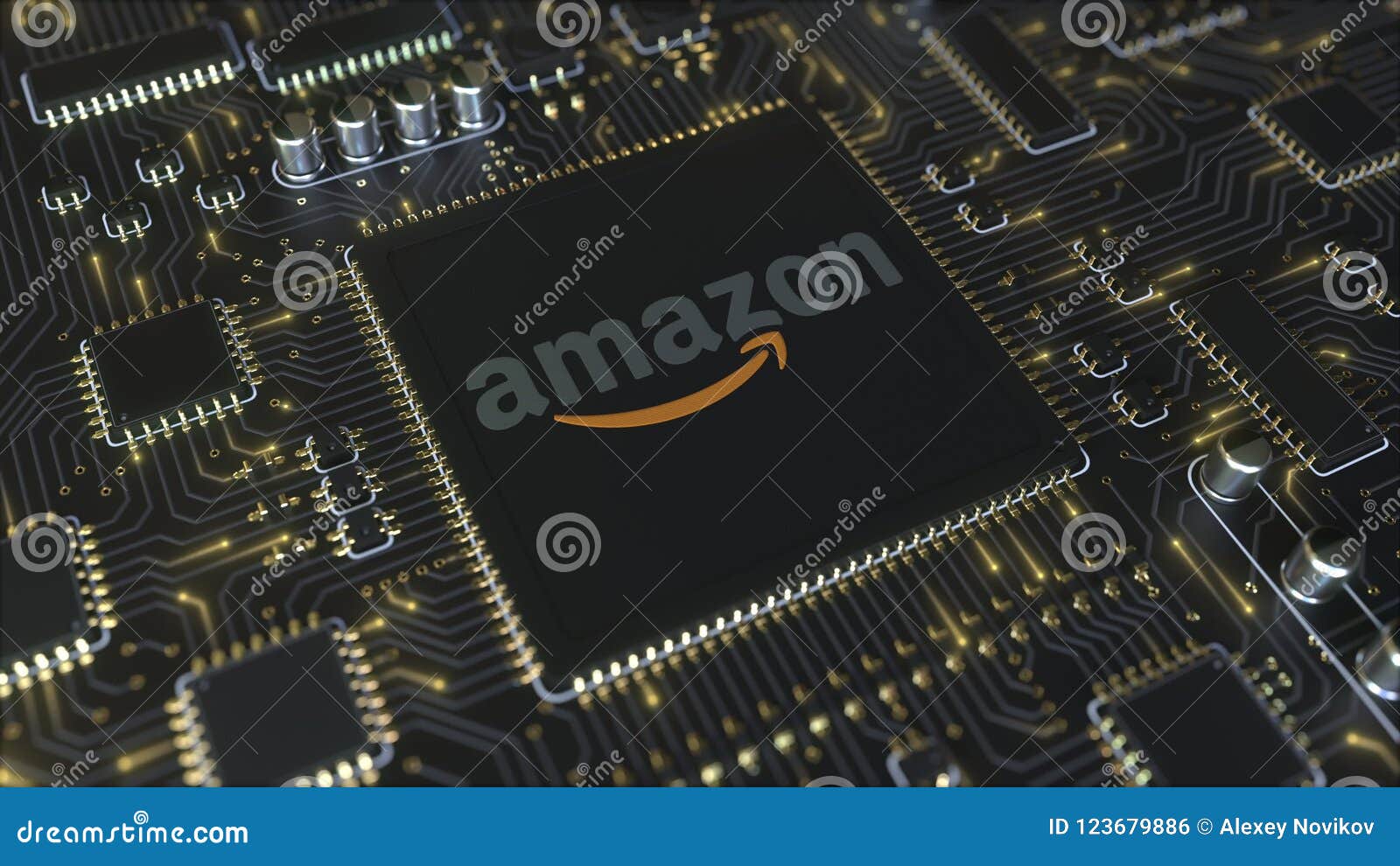 Computer Printed Circuit Board or PCB with Amazon.com, Inc. Logo ...