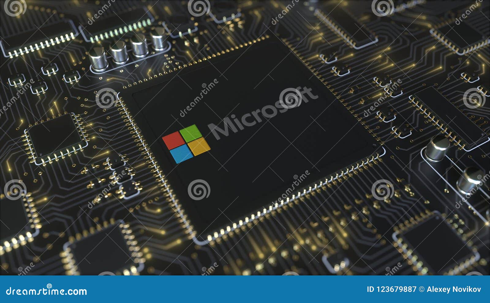 Computer Printed Circuit Board or PCB with Microsoft Corporation Logo ...