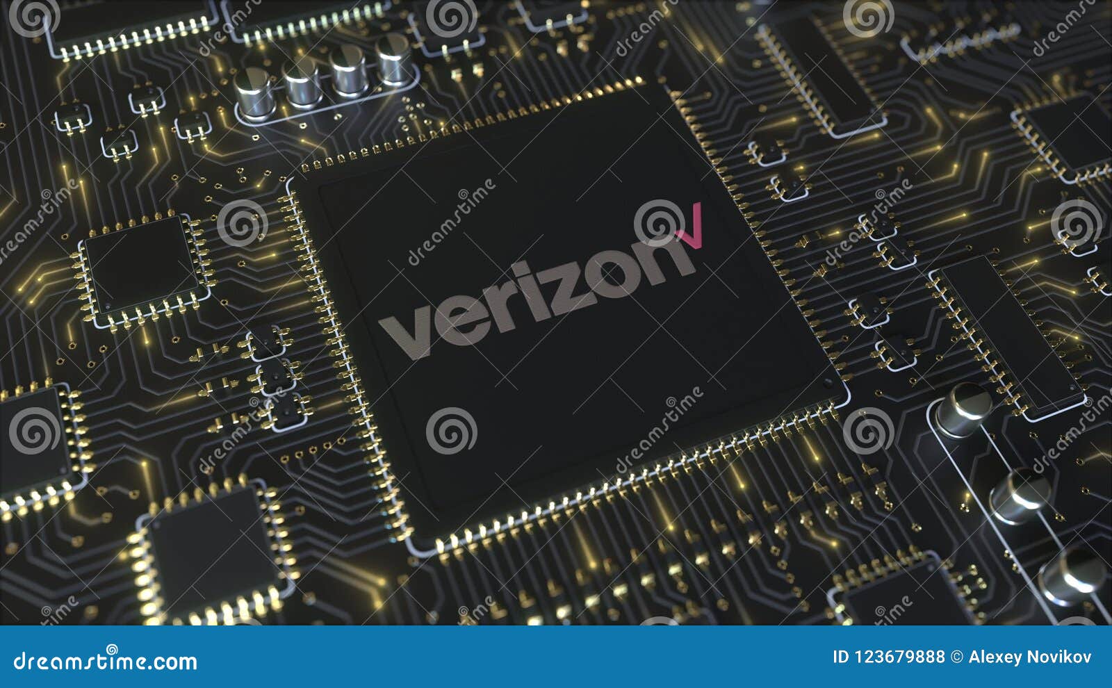 Verizon Communications Logo Made Of Hexadecimal Symbols On Computer ...