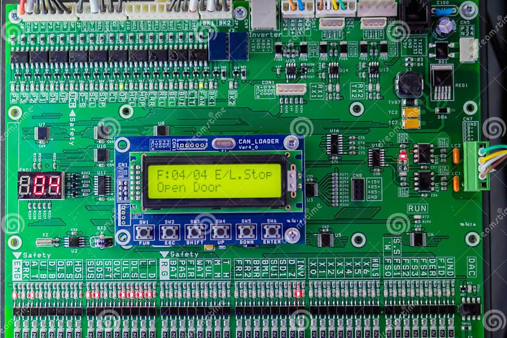 Printed Circuit Board - Pcb for Elevator with Display Module at Lift Exhibition Stock Image ...