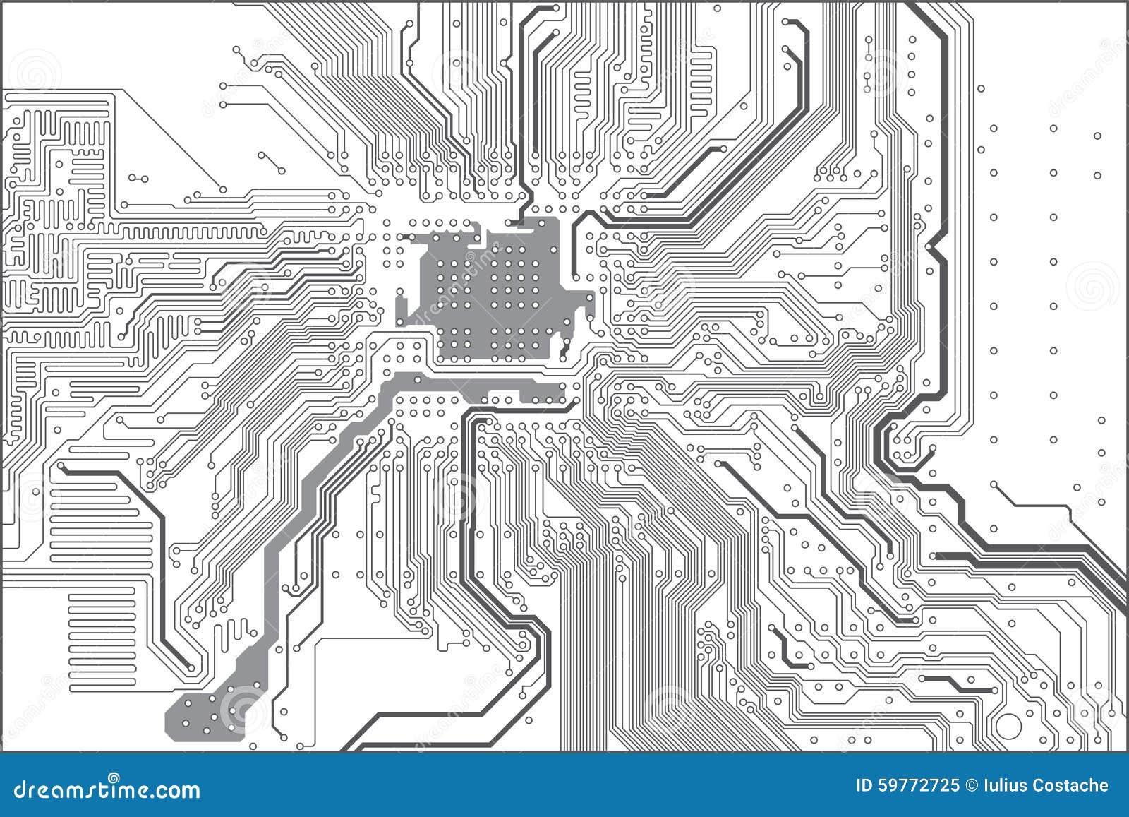Circuit Board Line Cpu,ic,gpu,ram Concept Design Illustratio Cartoon ...