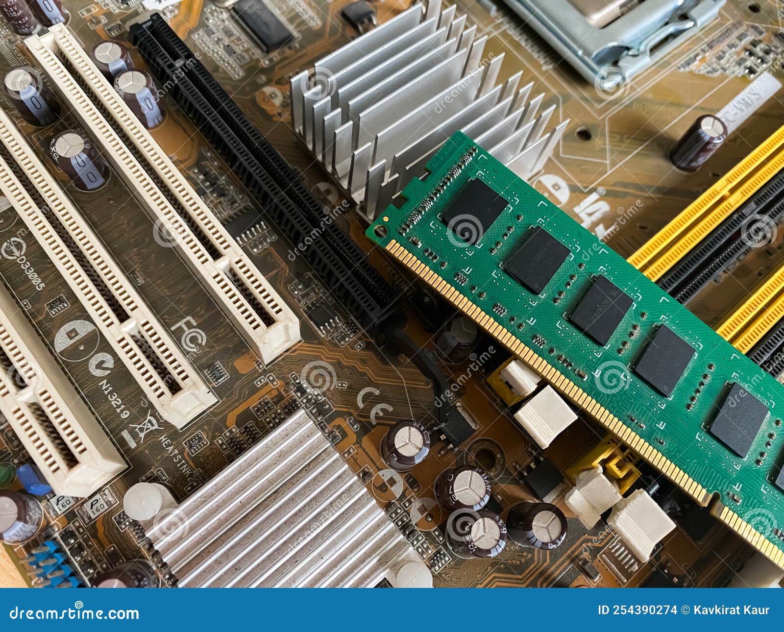 Printed Circuit Board with Processor Motherboard RAM IC Stock Photo ...