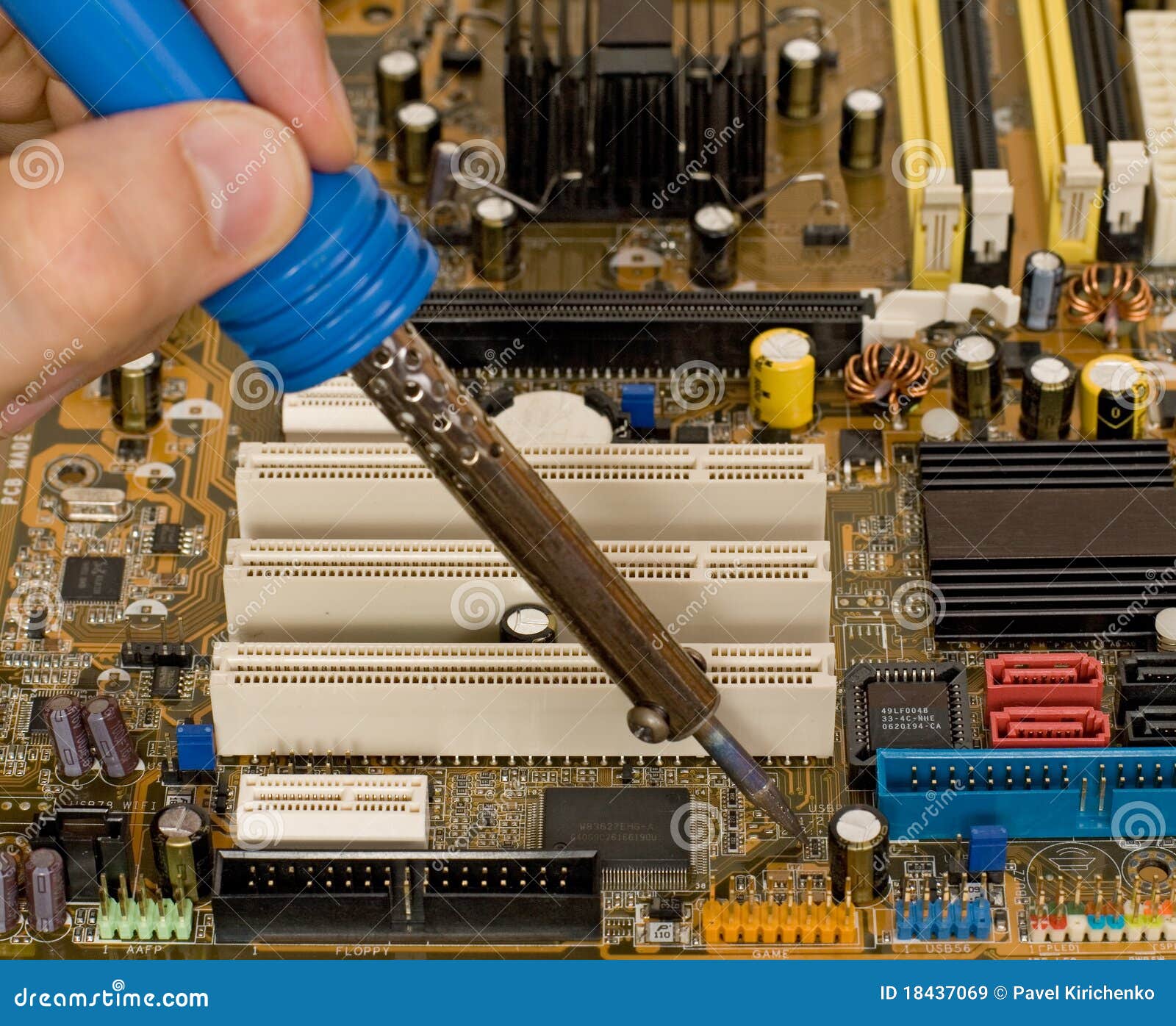 Printed Circuit Board Repair Stock Image - Image of integrated, metal ...
