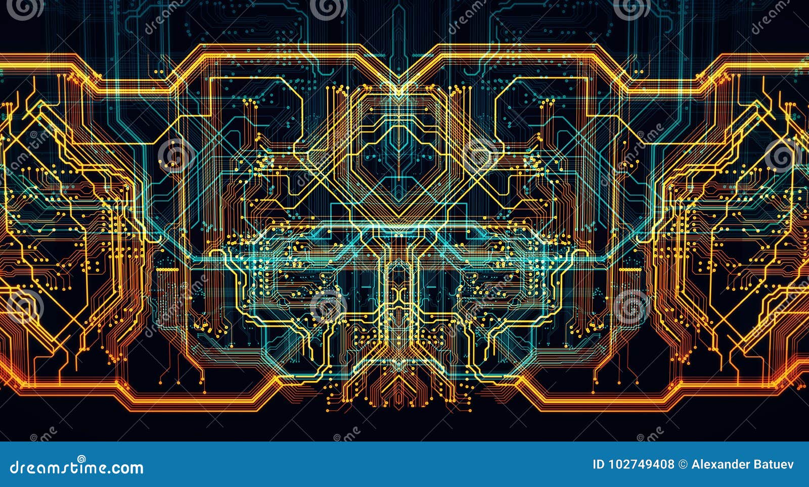 Printed Circuit Board in the Server Executes the Code. Stock ...