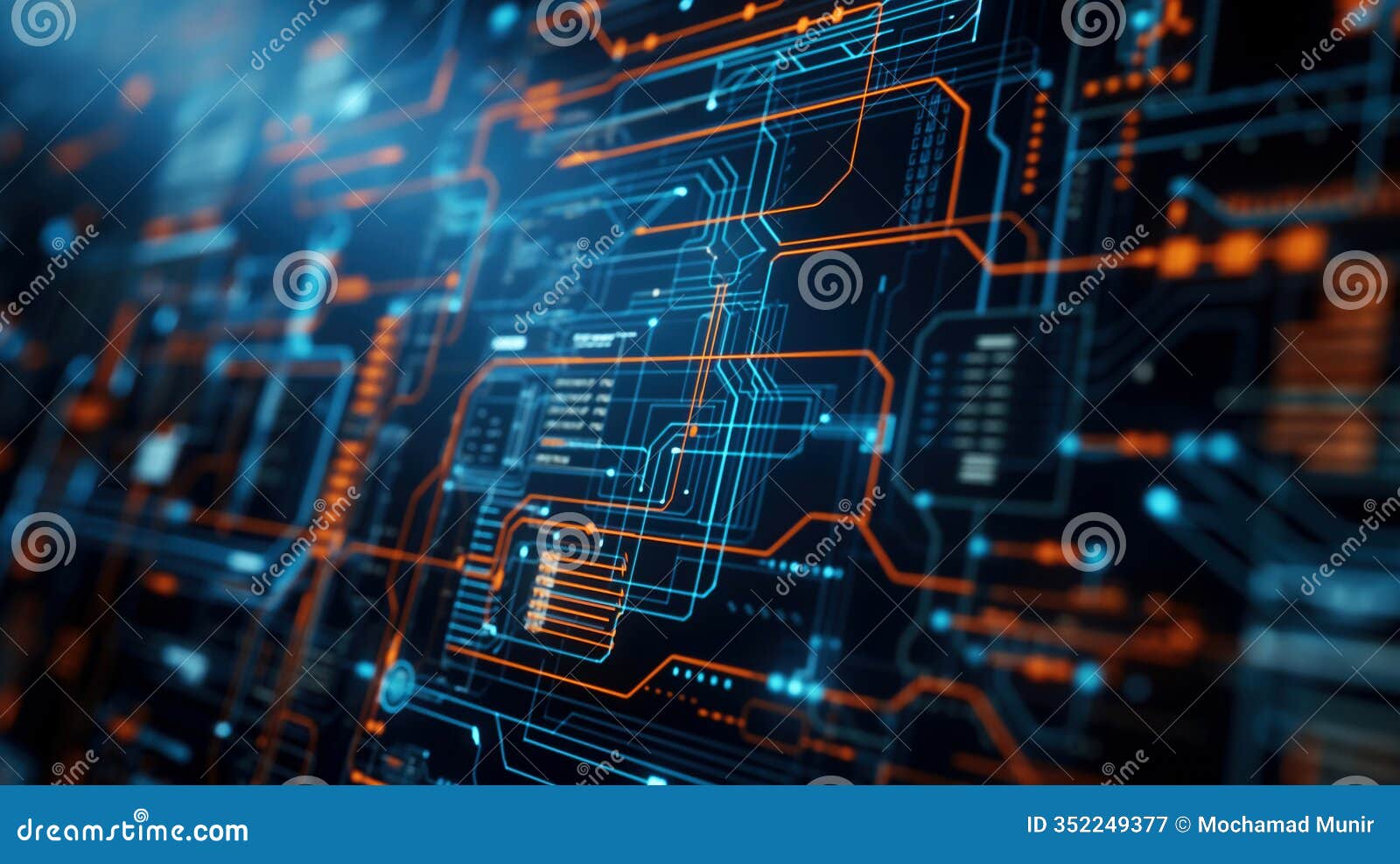 A Printed Circuit Board Showing Electronic Scheme Diagram Stock ...