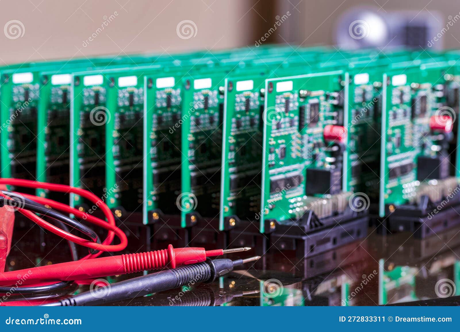Printed Circuit Board with SMD Components. Placed with Connected Wire ...