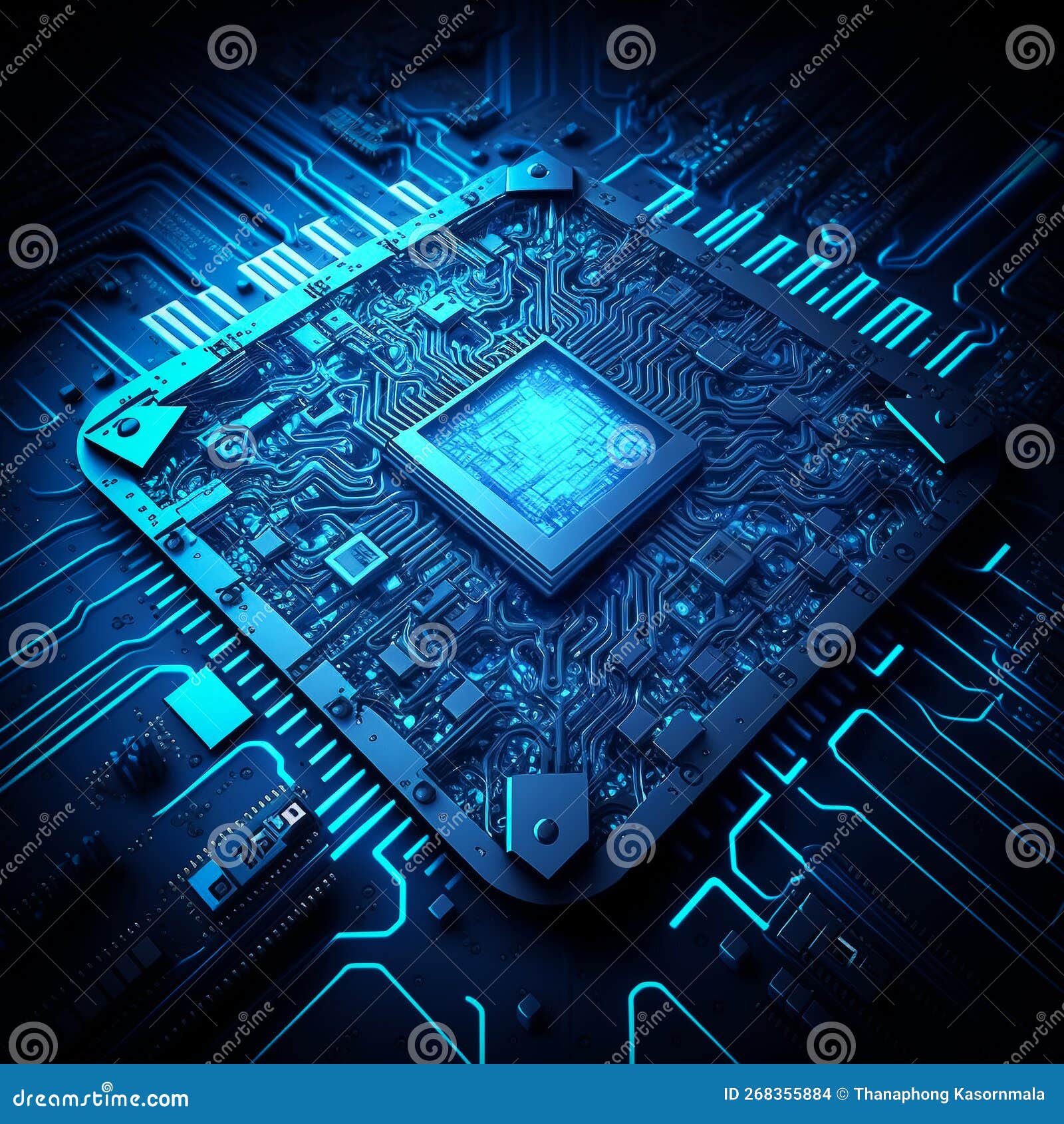 Printed circuit board stock illustration. Illustration of connection ...