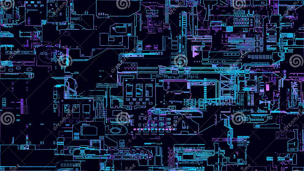 Printed Circuit Board. Visualization of Advanced Technology Concept ...