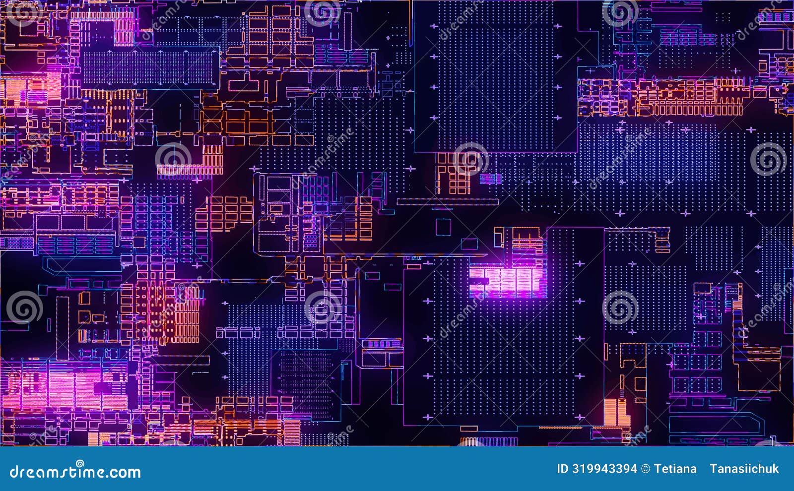 Printed Circuit Board. Visualization of Advanced Technology Concept ...